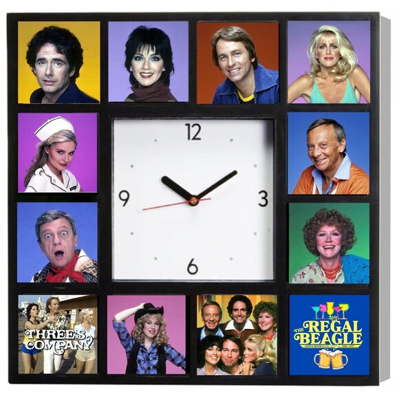 Wall Decor | Threes Company Tv Show Clock Jack Crissy Janet Larry Terri ...